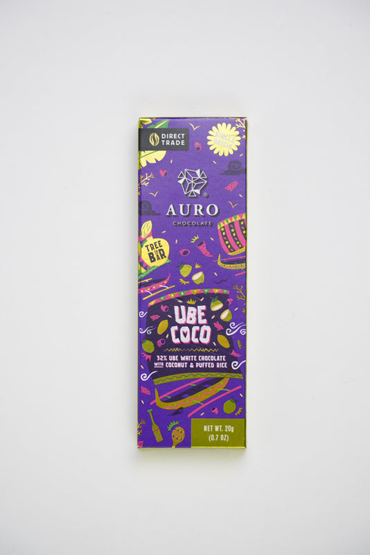 Auro Chocolate 32% Ube Coco White Chocolate and Puffed Rice 20G ...