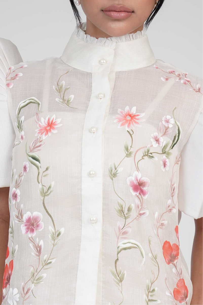 Women's Hand-Painted Floral Cocoon Barong – Kultura Filipino | Support ...