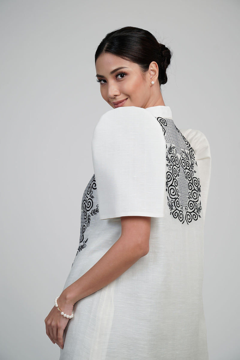 Women's Linen Silk Cecilia Embroidered Filipiñiana Blazer| Kultura ...