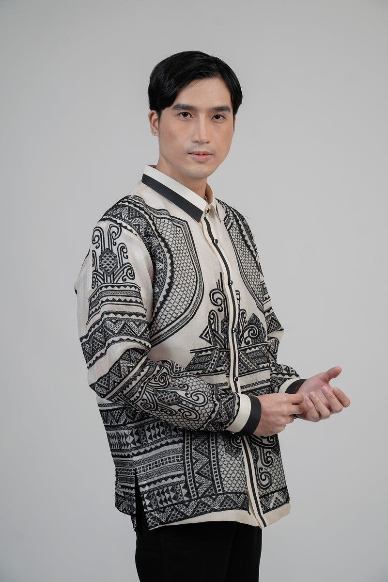 Men's Cocoon Burik Tattoo Inspired Barong | Kultura Filipino – Kultura ...