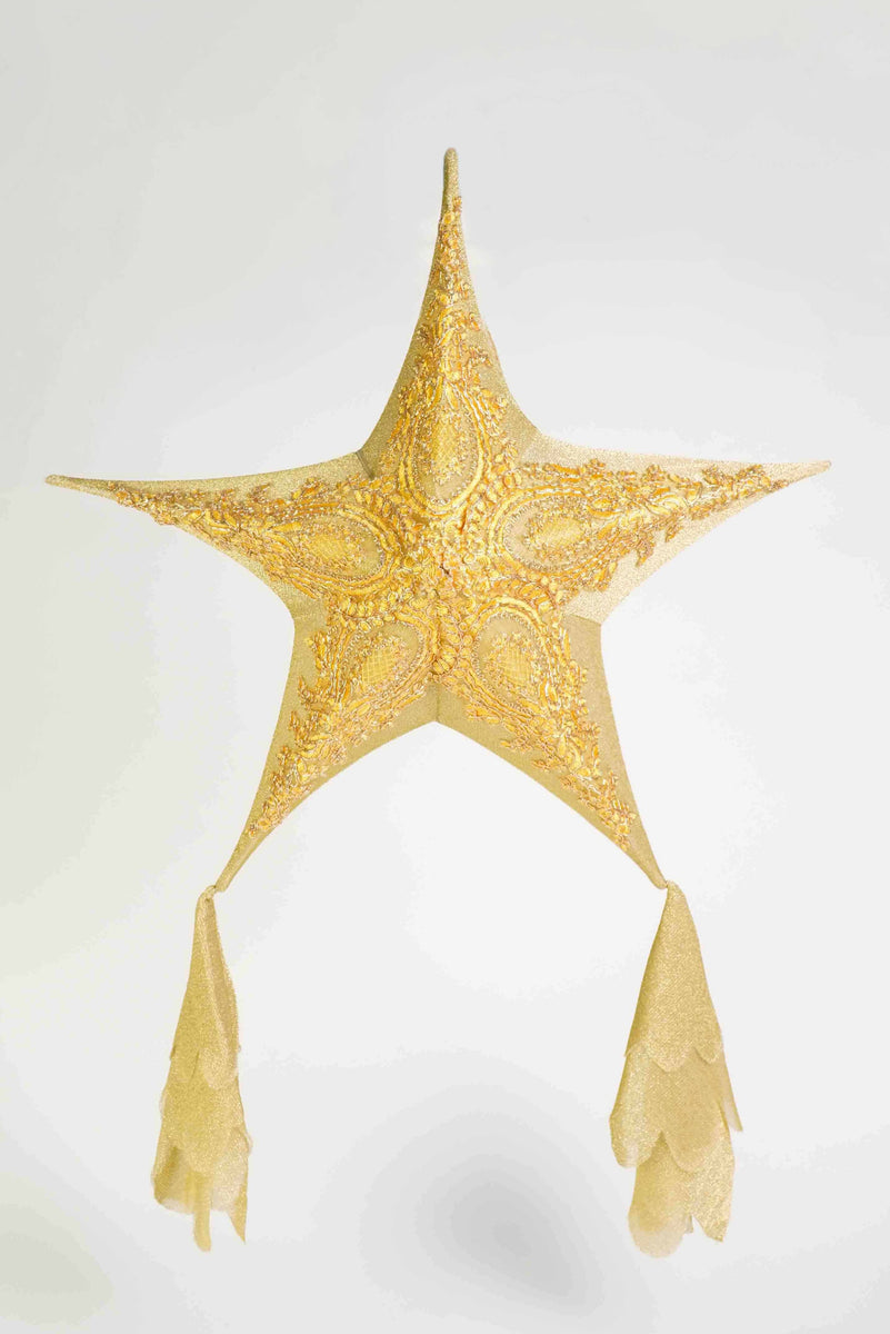 Handcrafted Foldable Christmas Lace Parol in Gold – Kultura Filipino ...