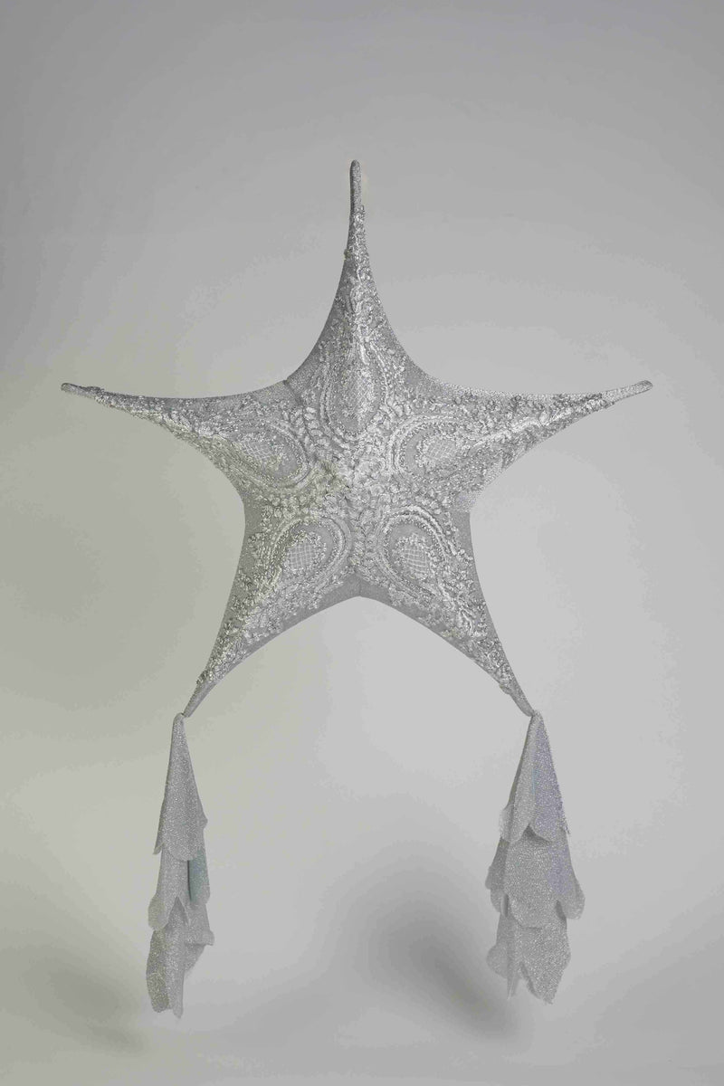 Handcrafted Foldable Christmas Lace Parol in Silver – Kultura Filipino ...