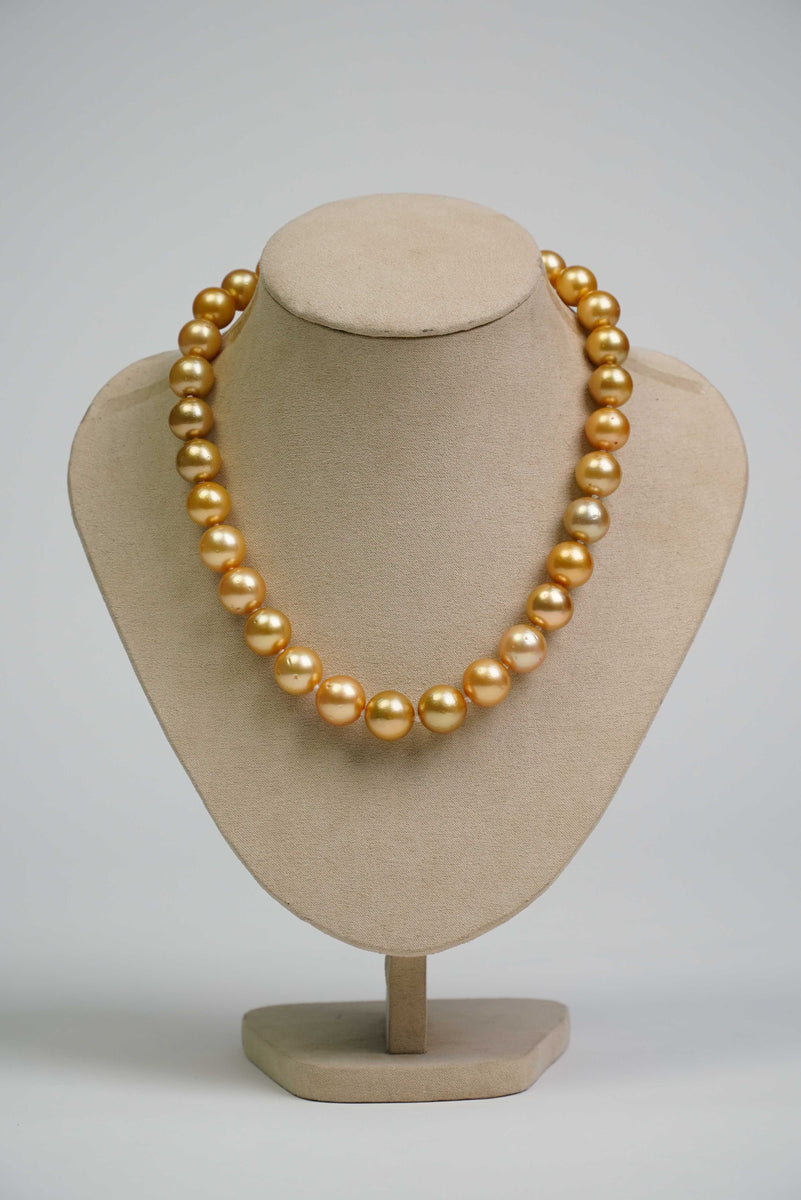 South Sea Pearl Round Pearl Necklace in Gold | Kultura Filipino ...