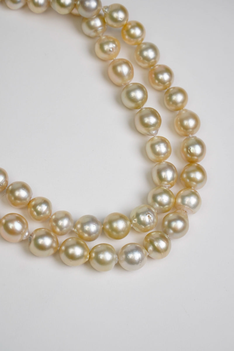Rope Length South Sea Pearl Strand Necklace in Champagne – Kultura ...