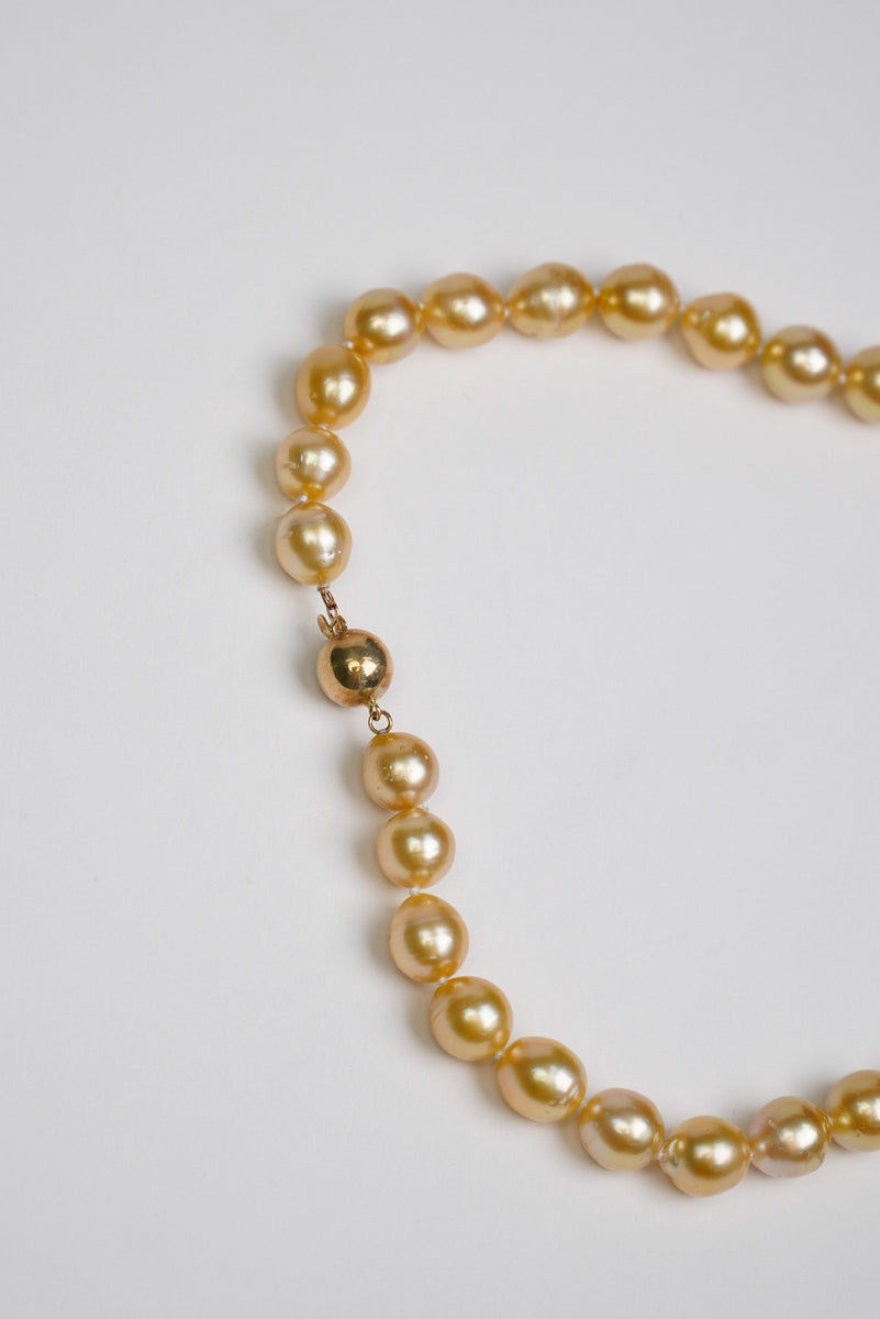 South Sea Pearl Round Pearl Necklace in Gold | Kultura Filipino ...