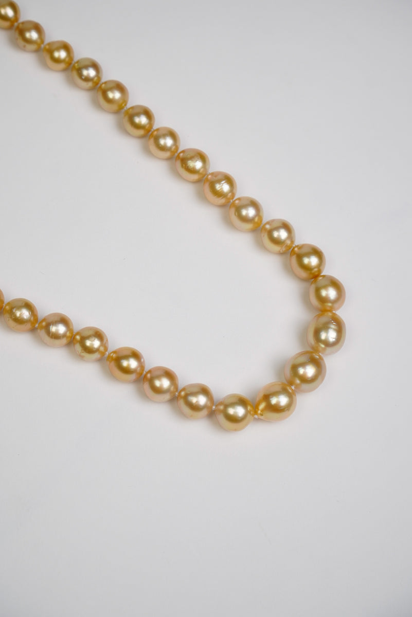 South Sea Pearl Round Pearl Necklace in Gold | Kultura Filipino ...