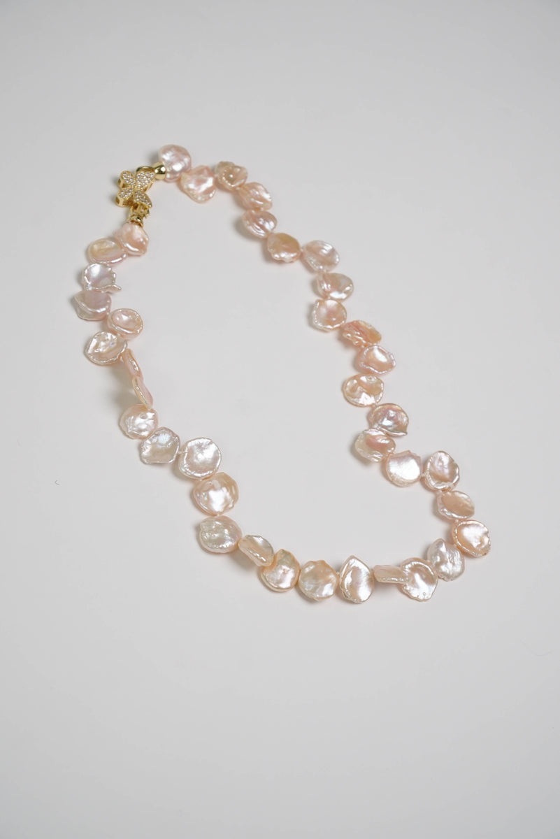 Round Pearl Necklace in Peach – Kultura Filipino | Support Local