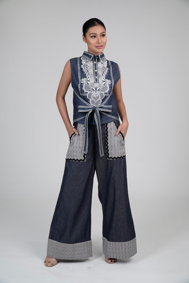 Women's Denim Blouse | Kultura Filipino – Kultura Filipino | Support Local