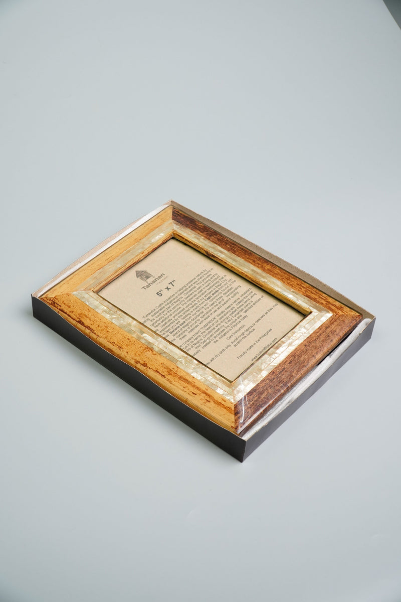 Banana Bark Picture Frame with Capiz Gold - 5 x 7 – Kultura Filipino ...