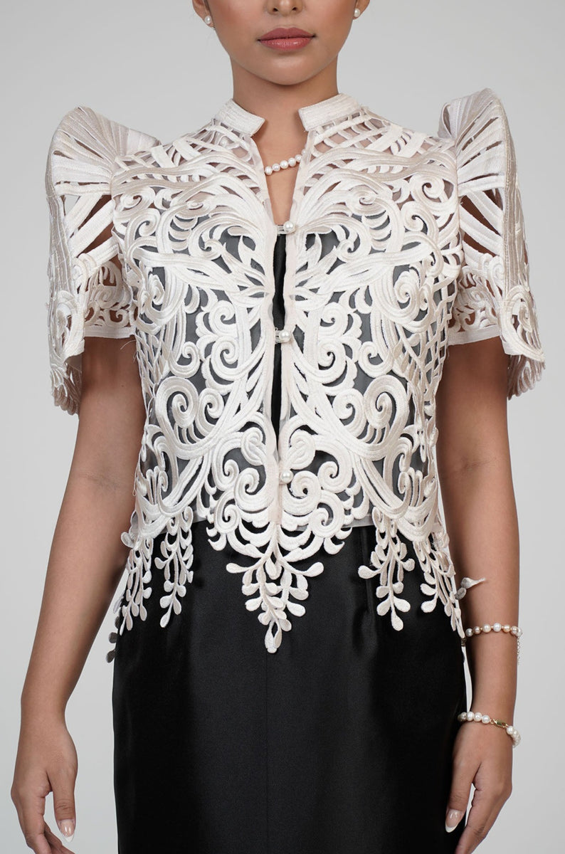 Women's Butterfly Inspired Filipiñiana Cutwork Bolero in Beige ...