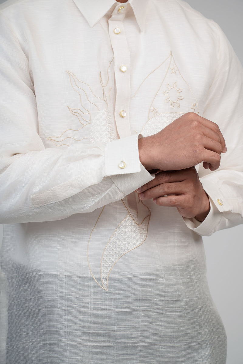 Men's Embroidered Ginoo Barong in Linen Silk – Kultura Filipino ...