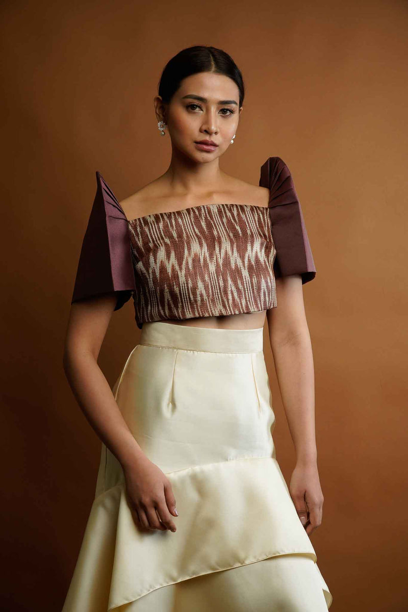 Women's Tinalak Terno Blazer in Maroon – Kultura Filipino | Support Local