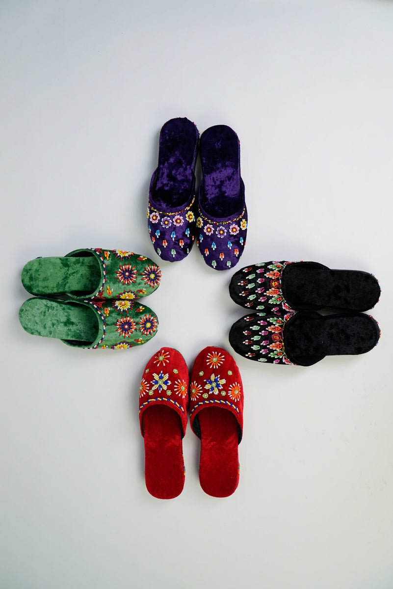 Alfombra Slippers with Beads – Kultura Filipino | Support Local