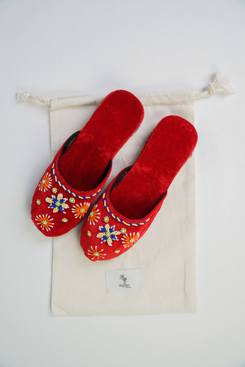 Alfombra Slippers with Beads – Kultura Filipino | Support Local