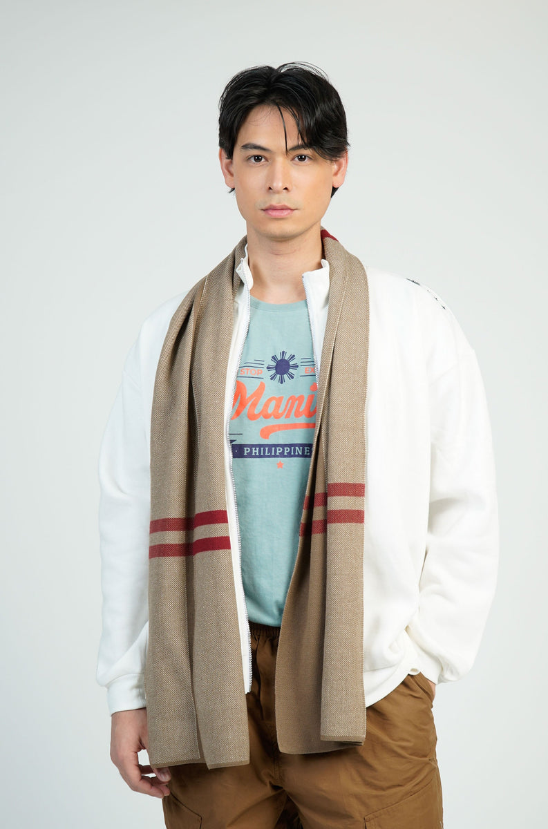Men's Scarf with Lines Pattern | Kultura Filipino | Support Local