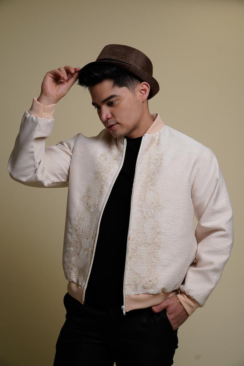 Men's Bomber Jacket in Natural Embroidery – Kultura Filipino | Support ...