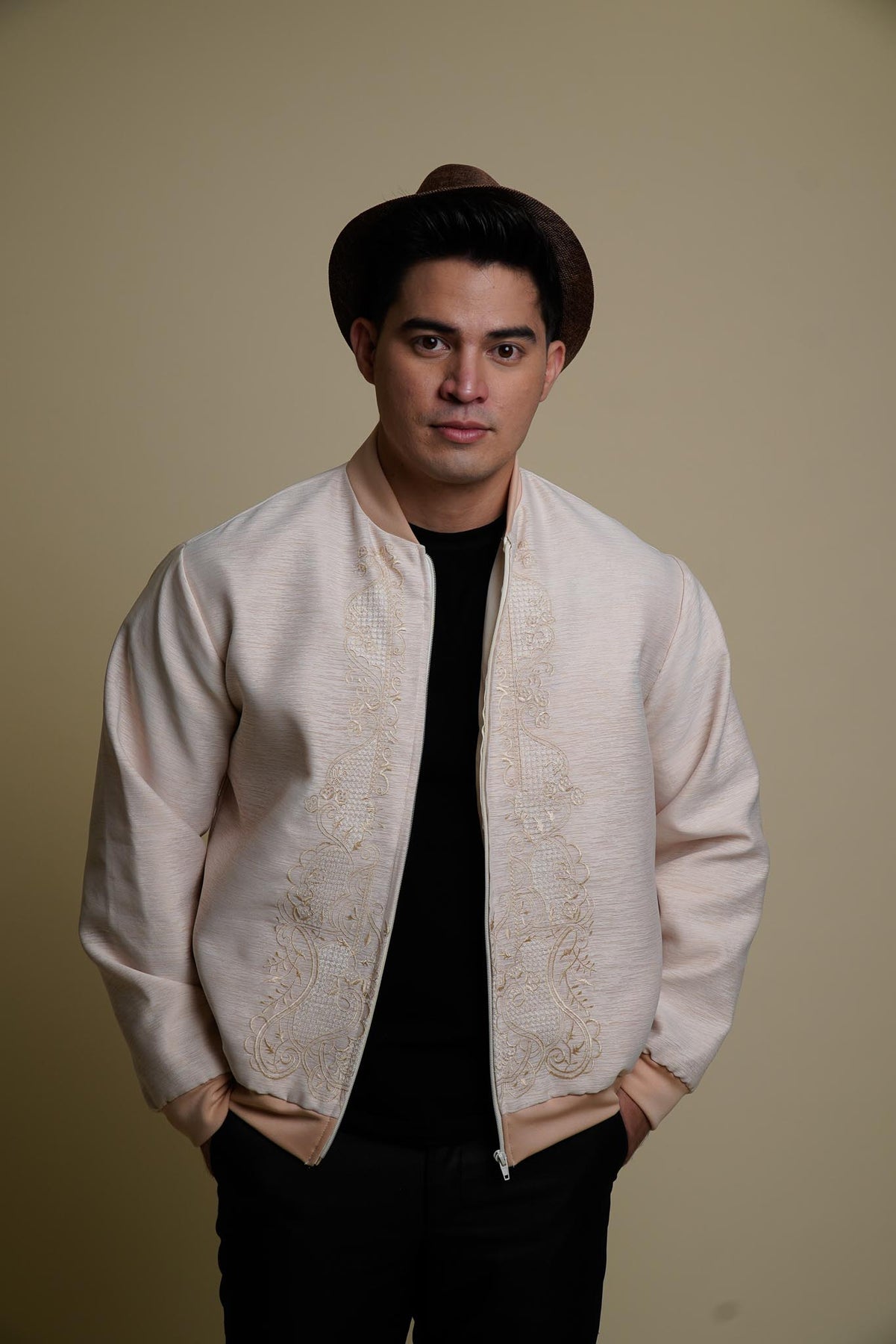 Men's Bomber Jacket in Natural Embroidery – Kultura Filipino | Support ...