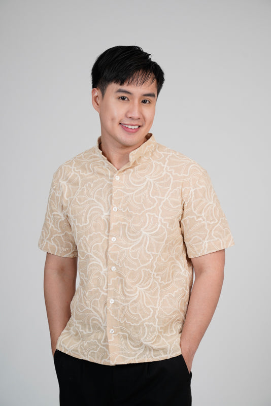 Men's Mario Casual Top in Beige – Kultura Filipino | Support Local
