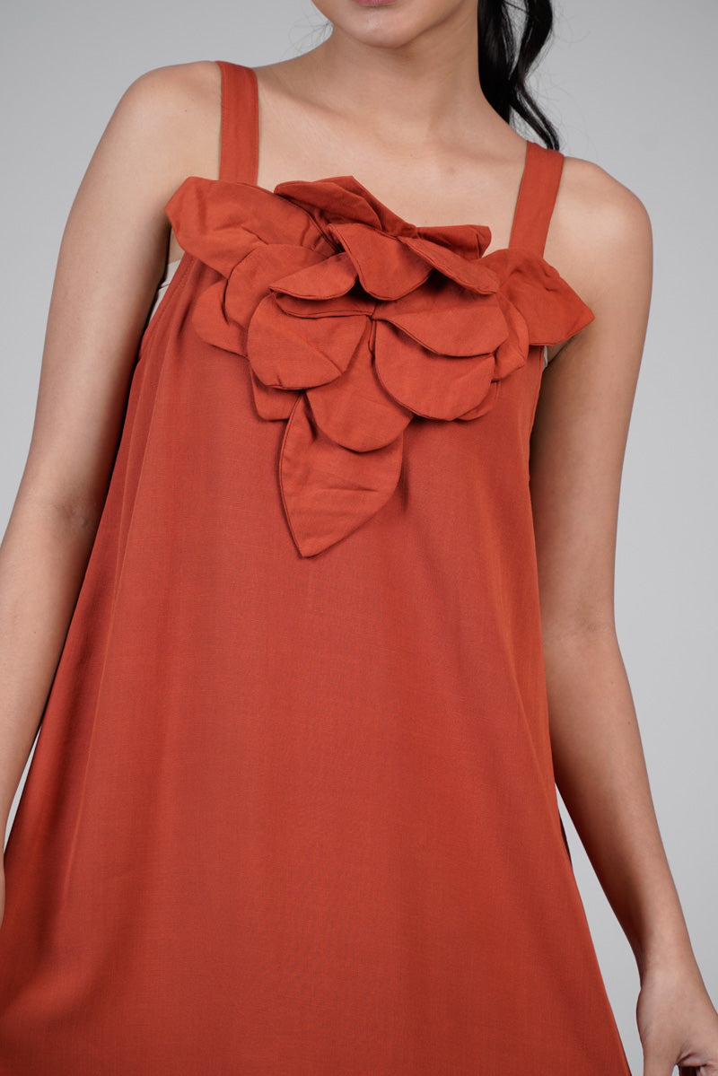 Women's Maxi Dress with Big Flower on Top in Rust – Kultura Filipino ...