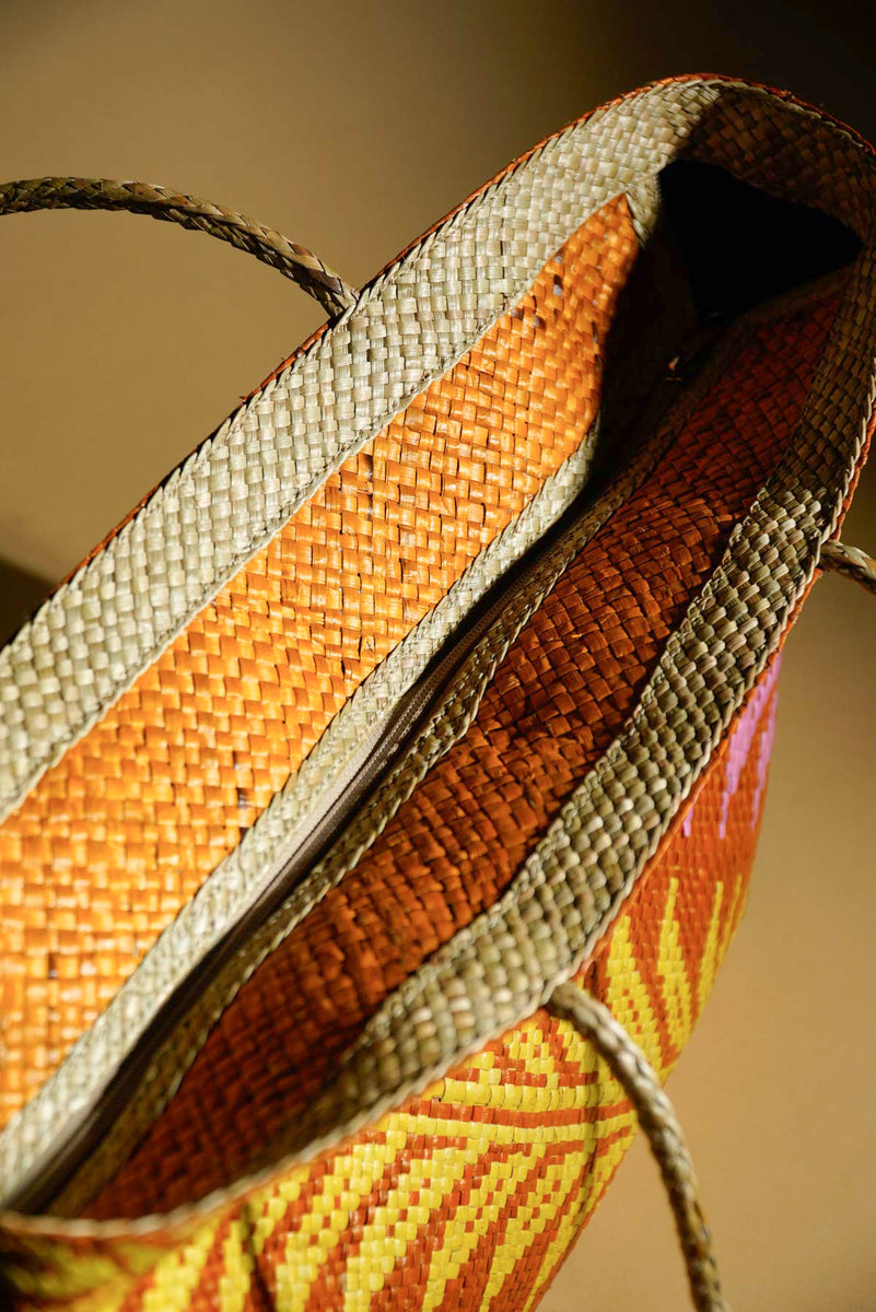 Tikog Handbag with Diagonal Design – Kultura Filipino | Support Local