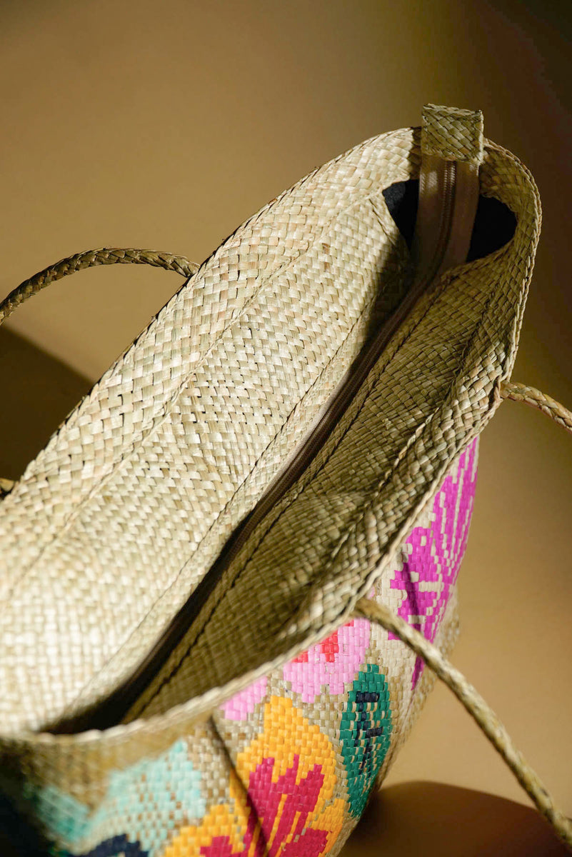 Tikog Handbag with Three Flowers Design – Kultura Filipino | Support Local