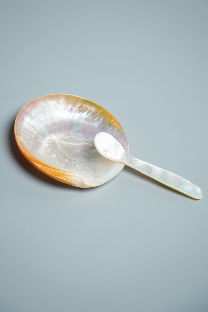 Mother of Pearl Plate with Spoon – Kultura Filipino | Support Local