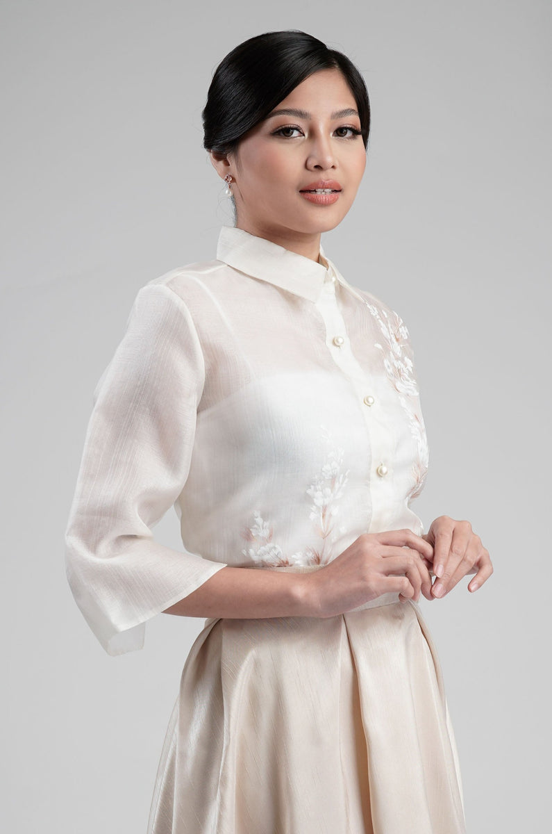 Handpainted Silk Cocoon Barong for Women | Kultura Filipino – Kultura ...