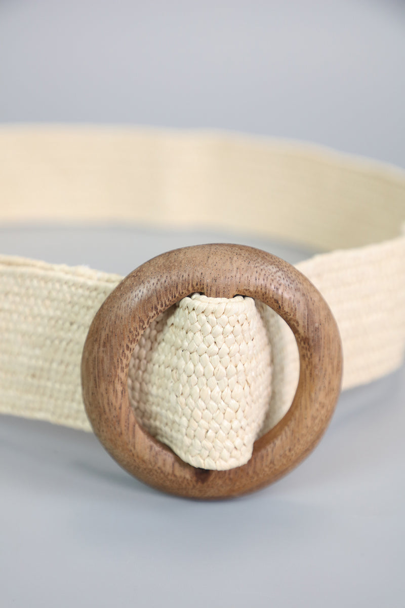 Banig Belt with Round Wood Buckle – Kultura Filipino | Support Local